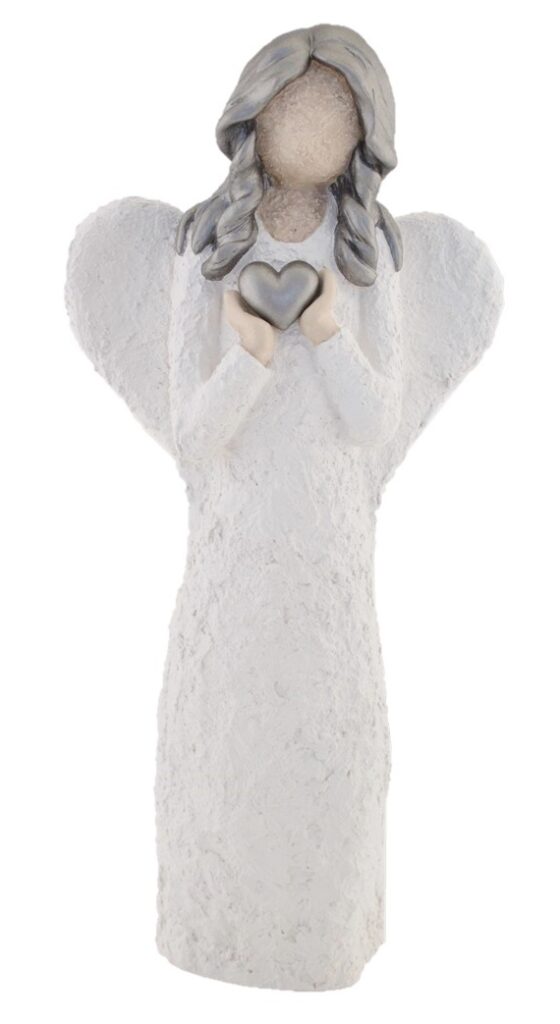 Engel, Figur, Med Blomsterbukett - Farge Hvit, Brunt Hår - Lillesand ...